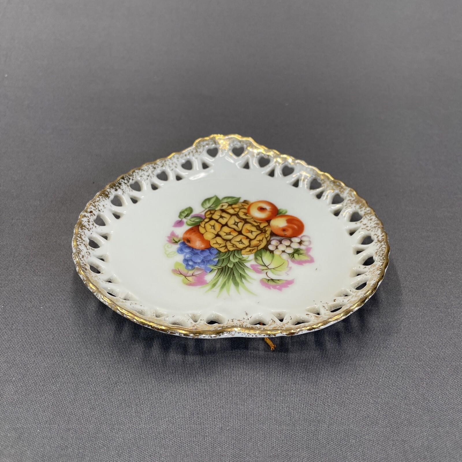2 Relco Japan Decorative Plates 5" Bird Fruits Lattice Edge Heart ...