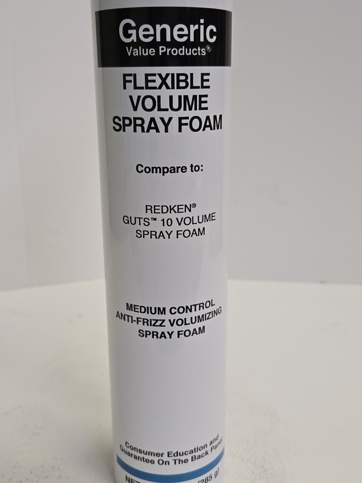 Generic Flexible Volume Spray Foam Compared to Redken Guts 10 Vol Spray ...
