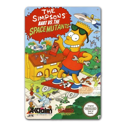 The Simpsons Nintendo Nes Retro Video Game Metal Poster Tin Sign 20 ...