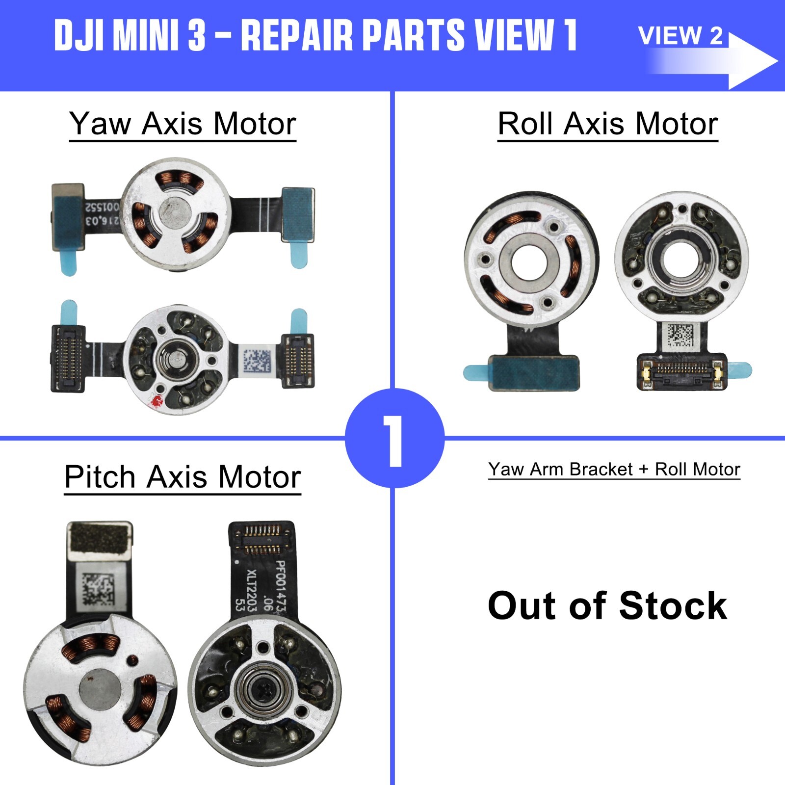 OEM Gimbal Camera ROLL YAW PITCH Arm Bracket Axis Motor For DJI Mini 3 ...