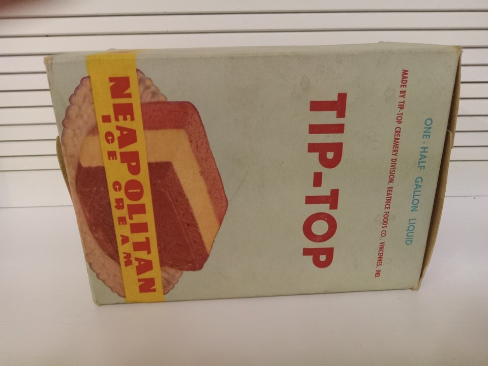 Vintage Tip-Top Neapolitan Ice Cream Carton Box Tip Top Creamery ...