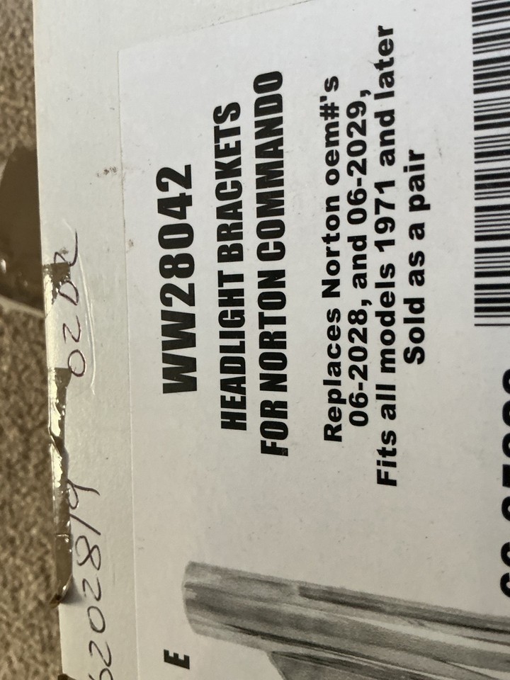 Norton Commando pair Headlamp Headlight Brackets 06-2028 06-2029 Brand ...