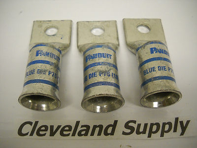 PANDUIT P76 (19) COPPER CRIMP LUGS BLUE DIE 1/2" HOLE (SET OF 3) NEW ...