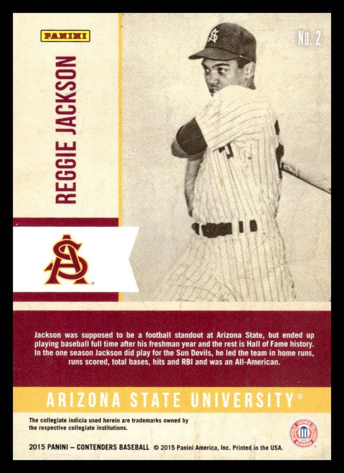 2015 Panini Contenders #2 Reggie Jackson Arizona State Sun Devils | eBay