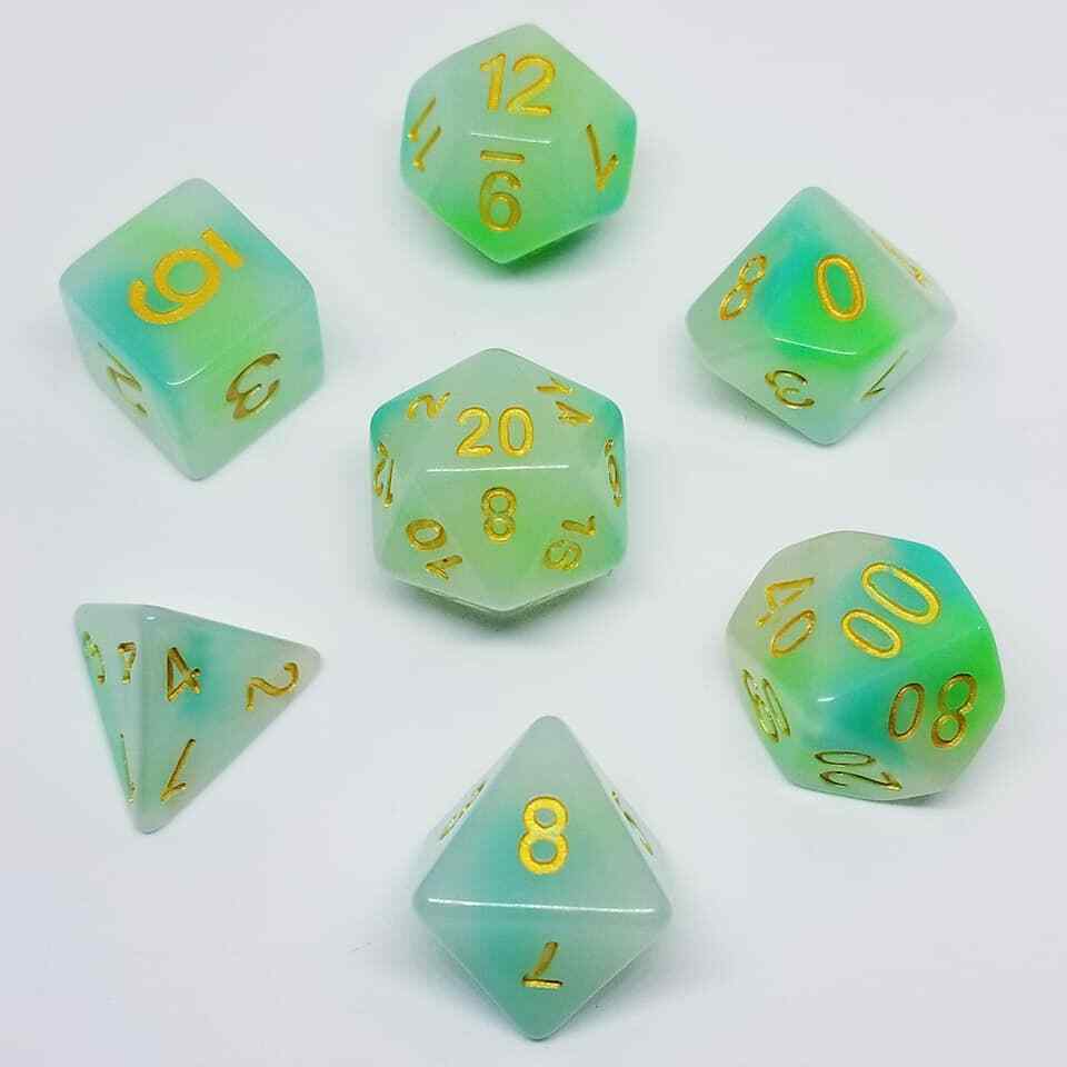 Ghastly Green 7 Dice RPG Set Polyhedral DND Dungeons and Dragons ...