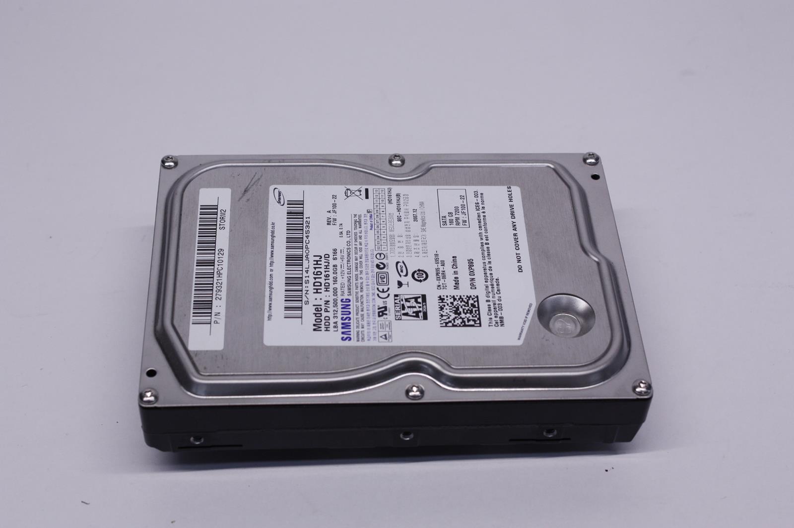 DELL XP895 SAMSUNG HD161HJ 160GB 7.2K 3.5 SATA HARD DRIVE 102645846798 ...