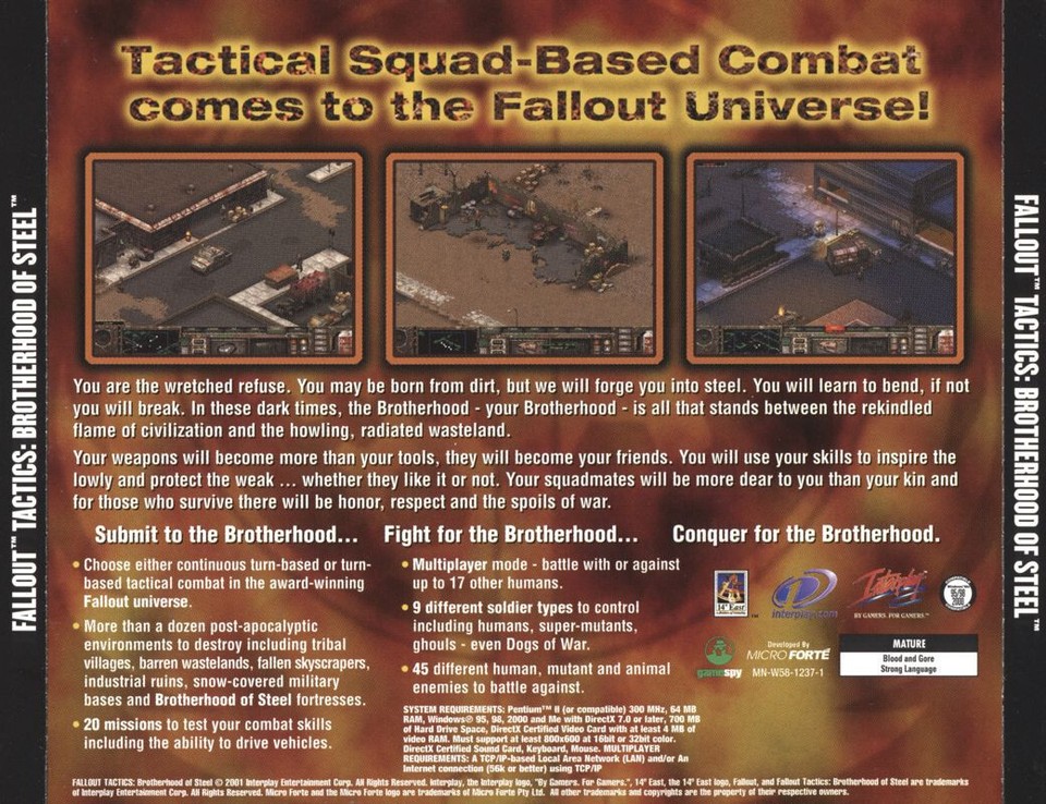 Fallout Tactics: Brotherhood of Steel (PC, 2001) 3-Discs & Jewel Case ...