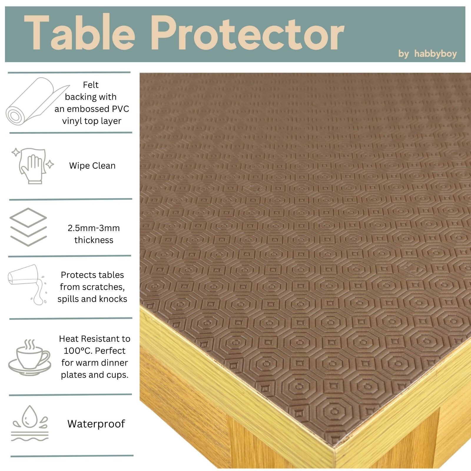 Heat Resistant Table Protector – 5 Colours – 6 Widths Available | eBay UK