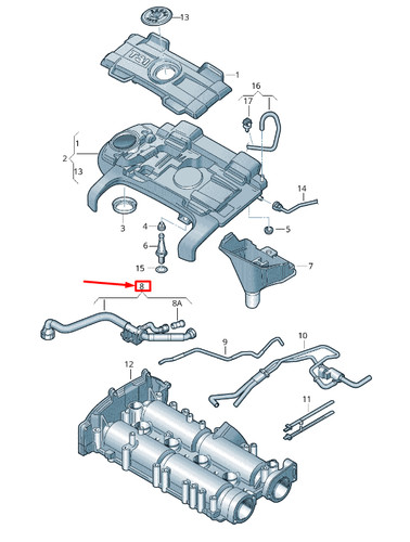 VW AUDI SEAT SKODA BEETLE CABRIO CABRIOLET VENT HOSE 03C103474AD NO ...
