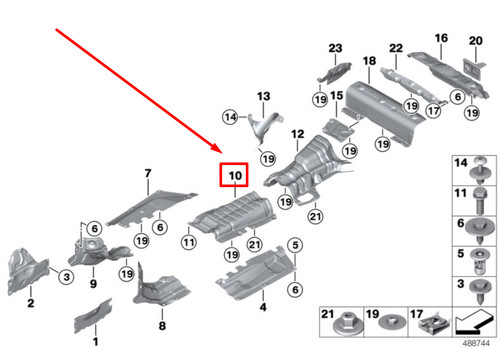 NEW BMW 2 COUPE F87 TUNNEL HEAT INSULATOR 8077407 51488077407 ORIGINAL ...