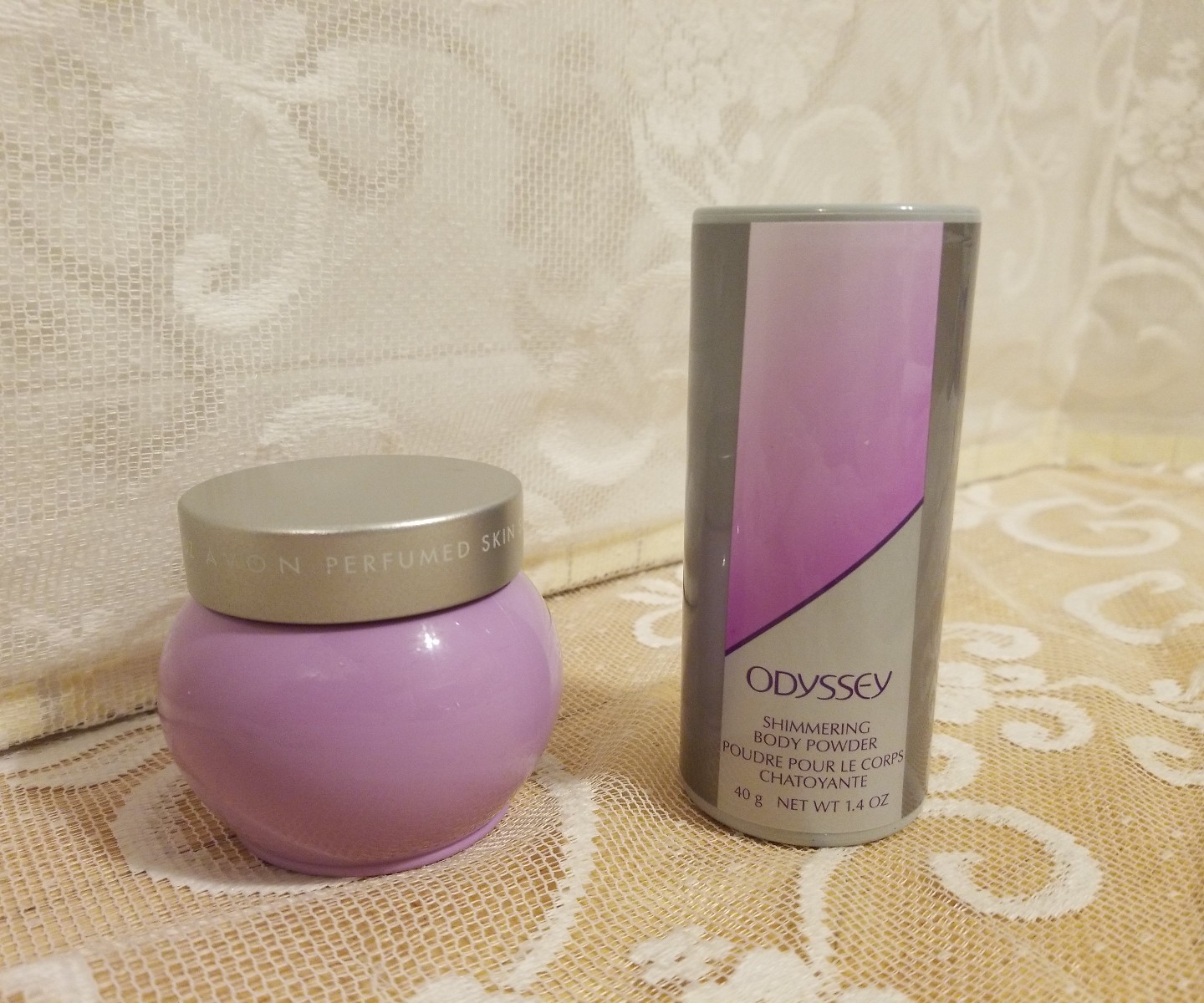 Avon Odyssey Shimmering Body Powder 1.7oz and Perfumed Skin Softener ...
