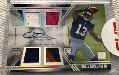 2014 Topps Prime ODELL BECKHAM JR Prime V Rookie Auto Quad Relic /10 ...