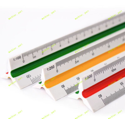 30cm/12" Solid Plastic Metric Triangular Scale Ruler Architect ...