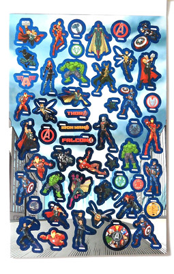 vianille - 50 MINI Stickers Marvel Avengers - taille de la planche 23 x ...