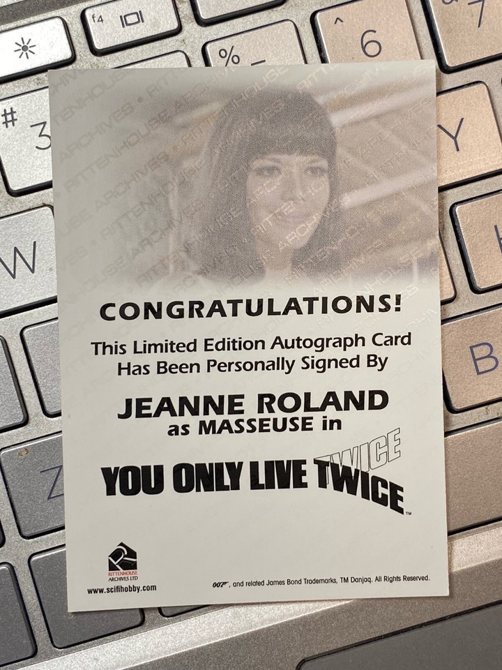2017 James Bond Archives Final Edition Jeanne Roland Autograph Card m ...