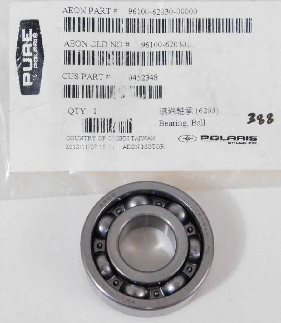 1 NEW Genuine Polaris Factory Ball Bearing Part OEM 0452348, 96100 ...