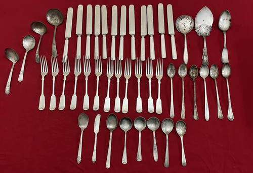 Vintage Silverware Lot Mixed Patterns Silver Plate For Crafting Lot 45 ...