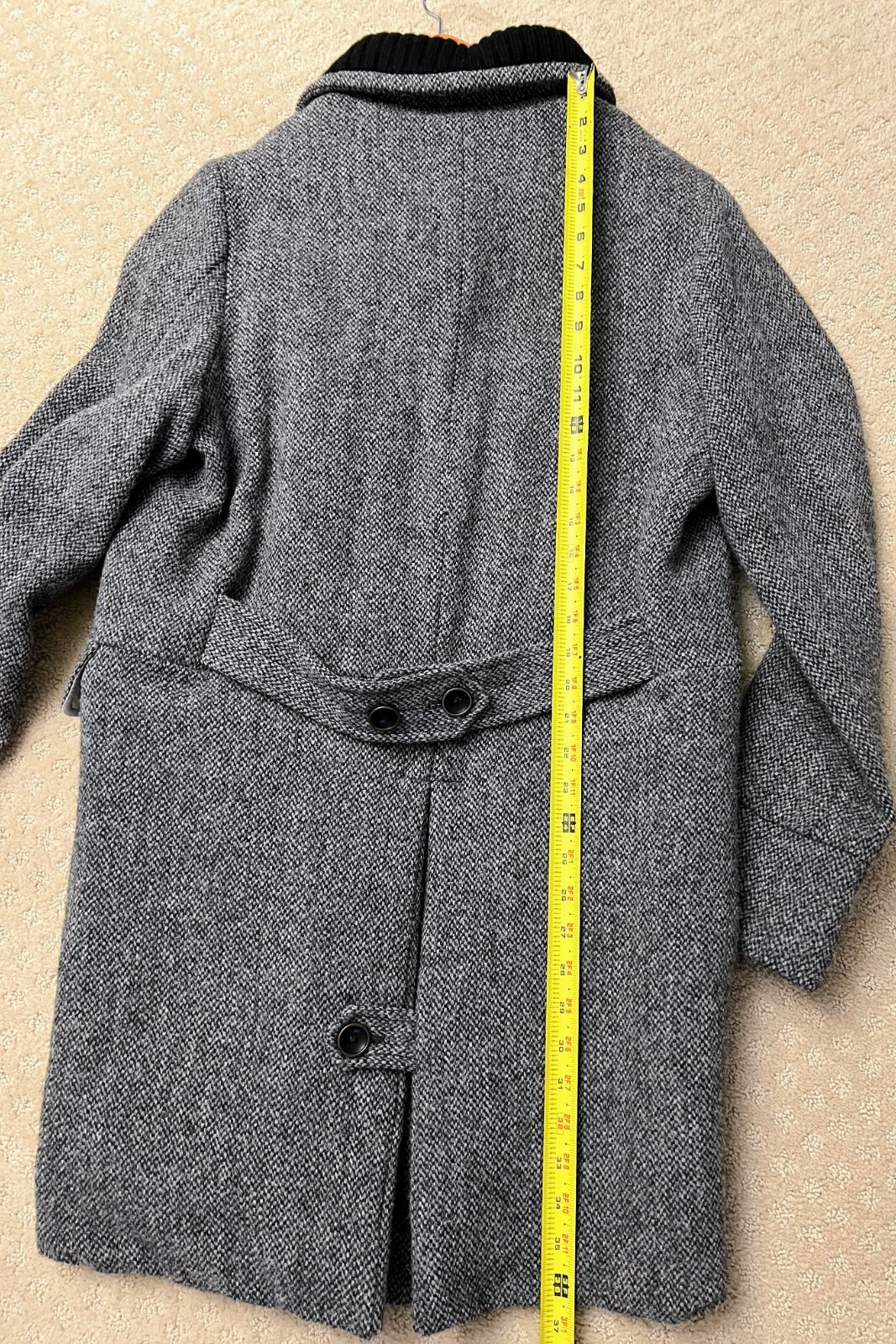 Bespoken Harris Tweed Overcoat - Size M - Speckled Grey - Quilted ...