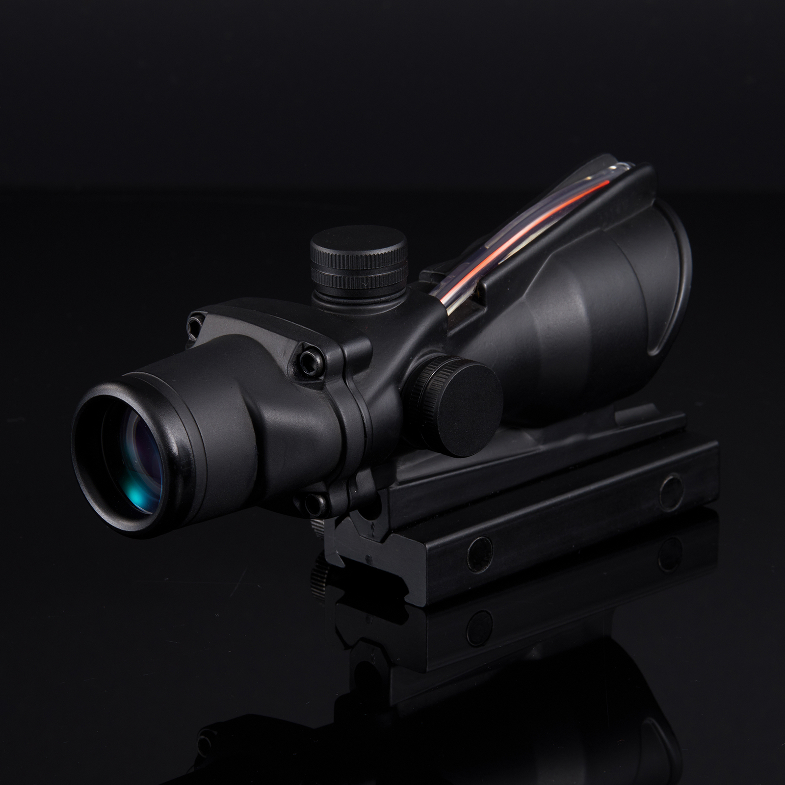 4x32 ACOG Optical Rifle Scope with True Fiber Optic Red Illuminated ...
