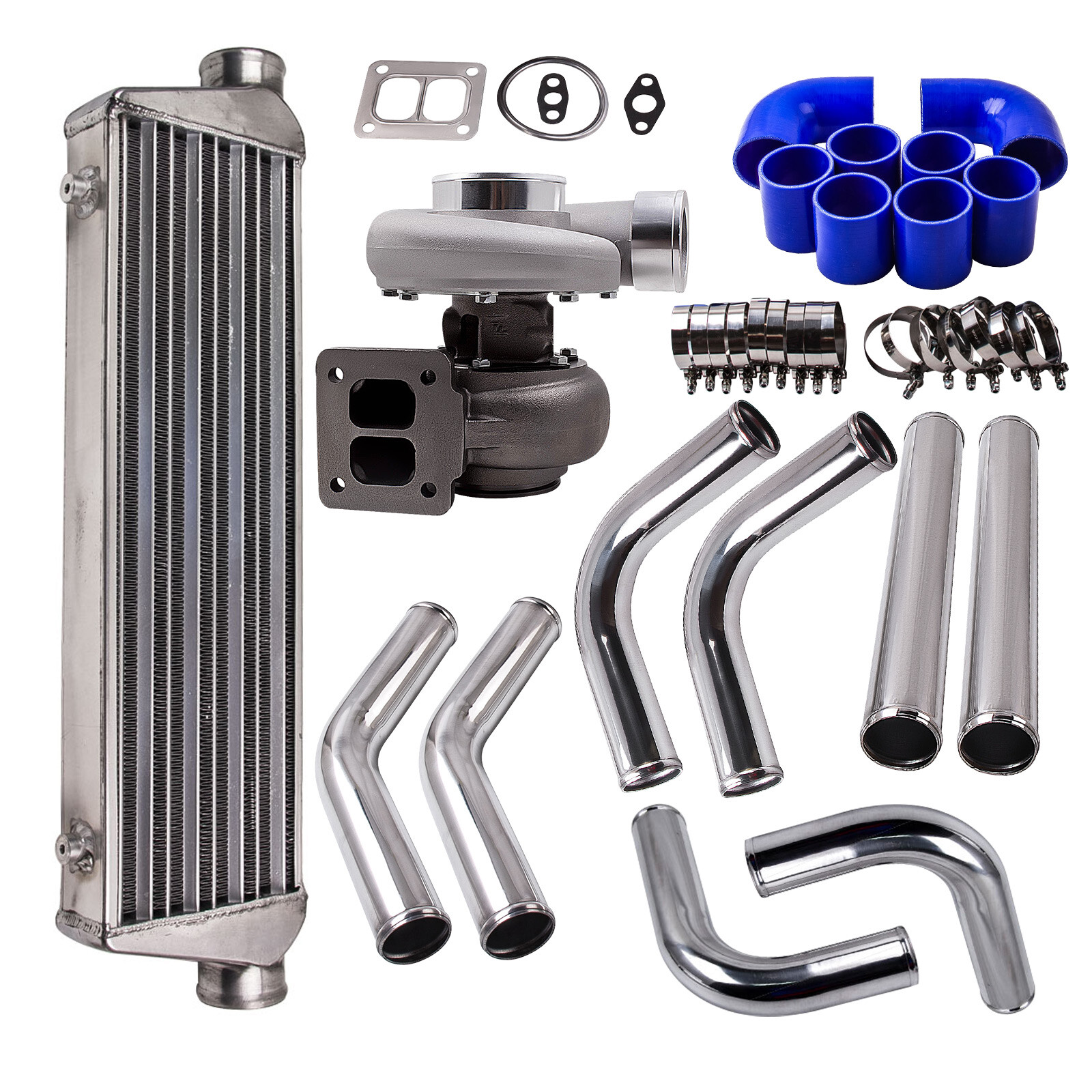 GT45 T4 Turbo Kits 600HP+ 1.05 A/R Turbine Turbocharger + Intercooler ...