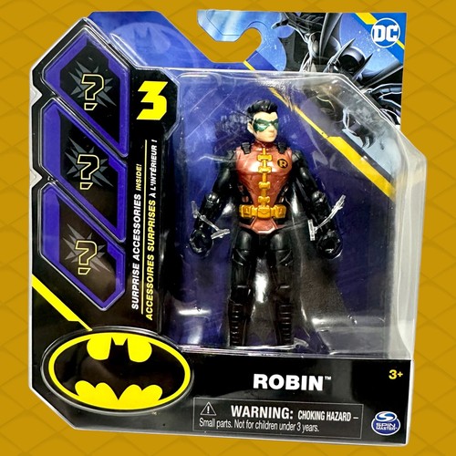 DC Comics Spin Master ROBIN 4 inch Action Figure Batman Toys + 3 ...
