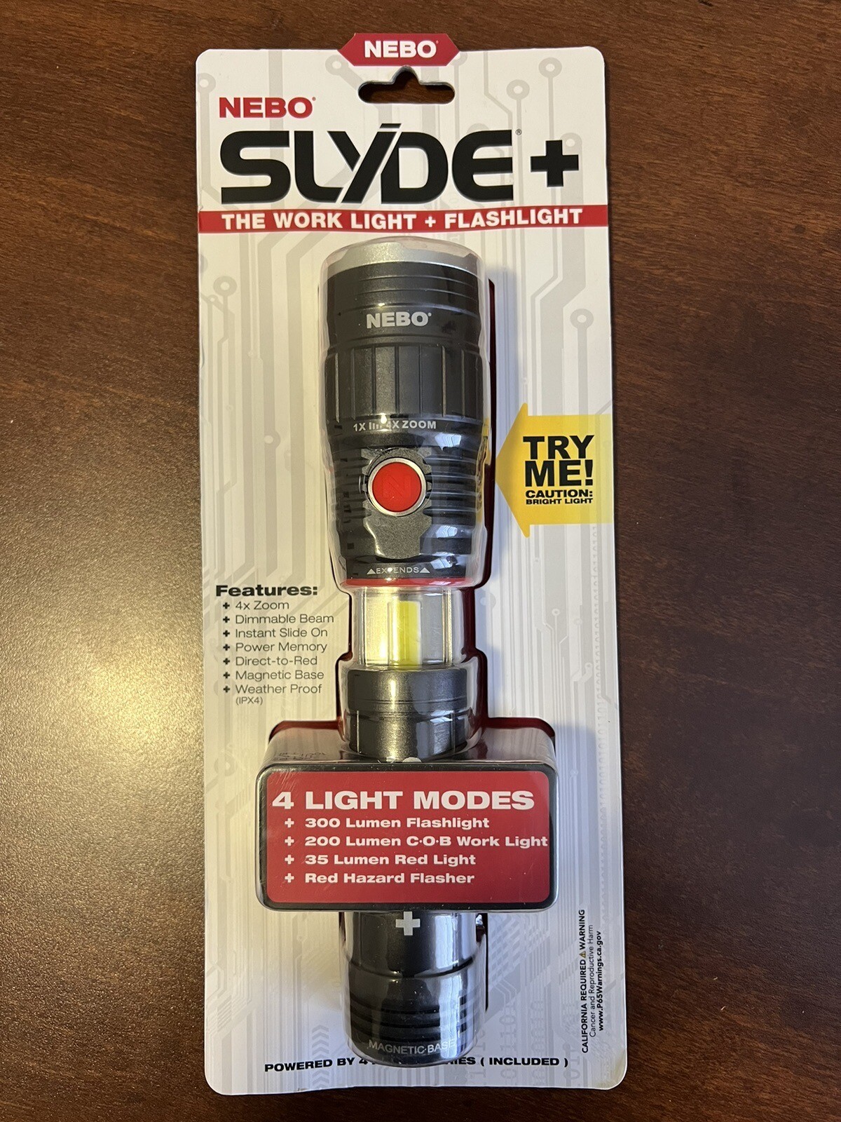 New NEBO Slyde Plus 300 lumens Black LED Work Light Flashlight AAA ...