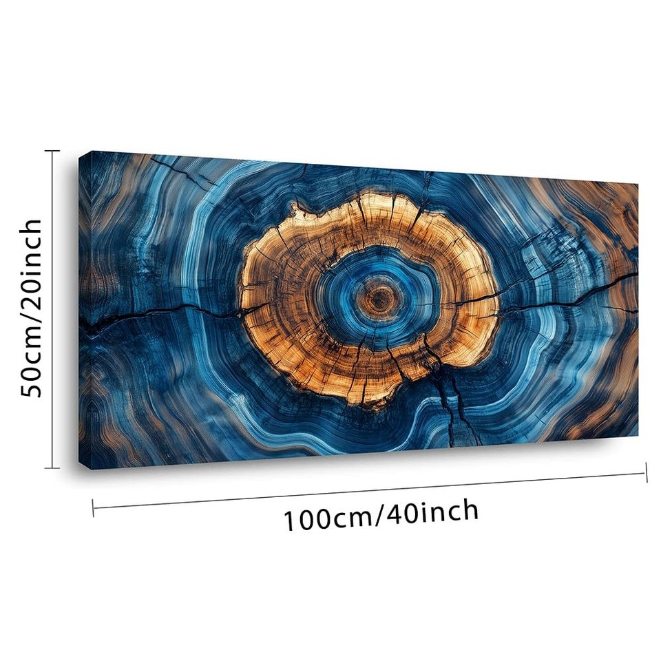 Abstract Navy Blue Tree Trunk Wall Art for Living Room Office ...
