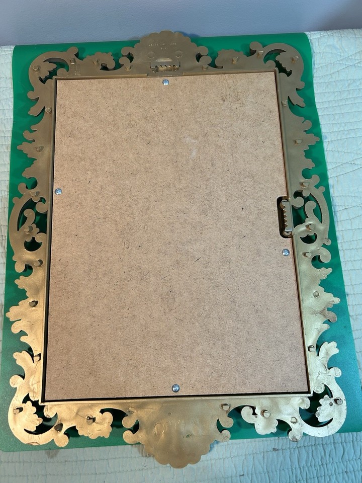 Vintage Homco Wall Mirror Ornate Hollywood Regency Gold Scroll Plastic ...