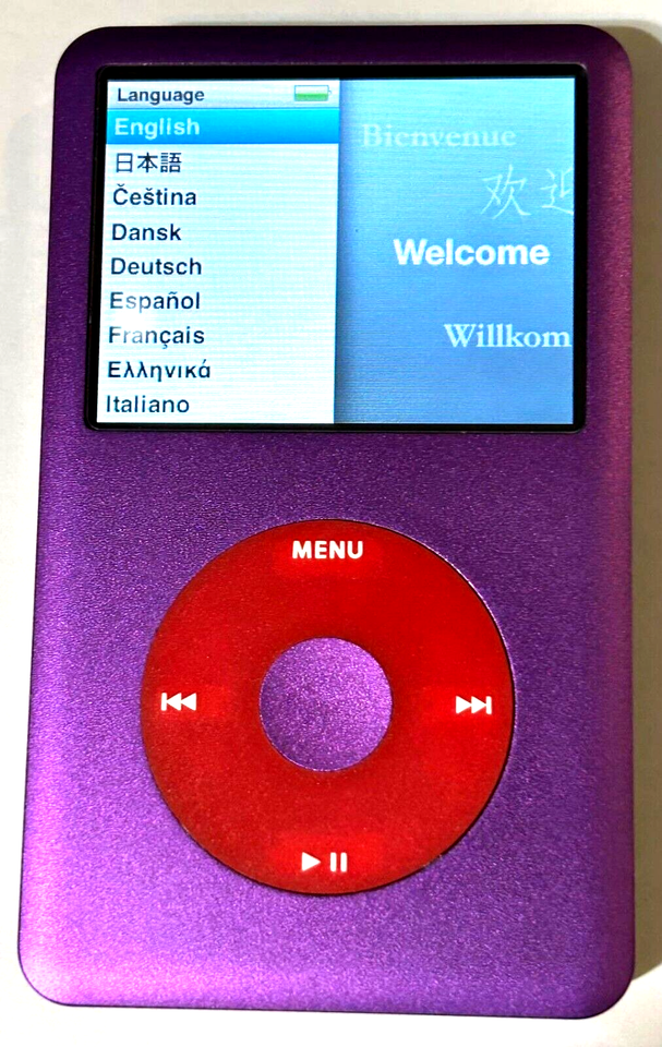 APPLE iPOD CLASSIC 6th Gen Purple 128GB SSD 2000 Mega Battery RED U2 ...
