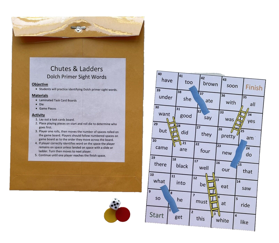 Teacher Depot Phonics Resource Game Dolch Primer Sight Word Chutes ...