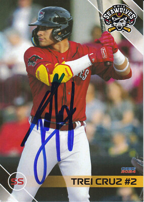 Trei Cruz Signed IP 2024 Erie Seawolves Card #20 Detroit Tigers #17 ...