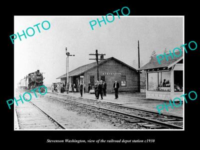 OLD 8x6 HISTORIC PHOTO OF STEVENSON WASHINGTON THE RAILROAD STATION ...