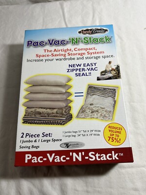 Handy Trends Pac-Vac-'N'-Stack 2 Piece Set 1 Jumbo 1 Large Bag Space ...
