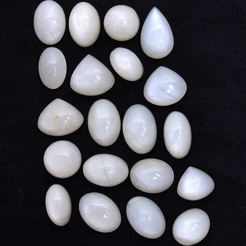 20 Pcs Natural Moonstone 14mm-24mm Top Quality Cabochon Gemstones Lot ...