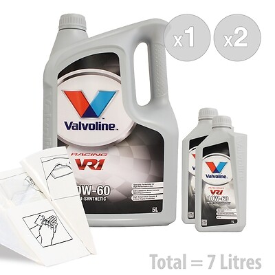 Car Engine Oil Service Kit / Pack 7 LITRES Valvoline VR1 Racing 10w-60 ...