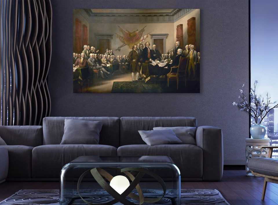 Founding Fathers Sign Declaration Independence Canvas Décor Art Print ...