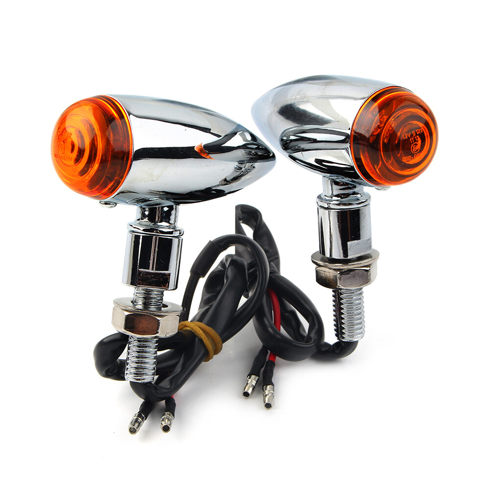 3-color LED Mini Motorcycle Turn Signal Lights Cruiser Chopper Custom ...