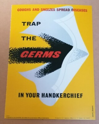 POSTCARD - 7"X4" Trap The Germs British Circa 1950s Modern Reproduction ...