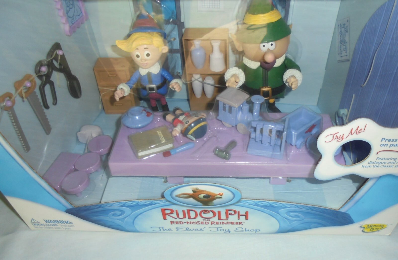 Elves Toy Shop Talking Playset Hermey Boss Elf Rudolph The Red Nosed ...