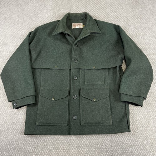 Vtg Filson Style 83 Double Mackinaw Size 46 Wool Cruiser Jacket Green ...