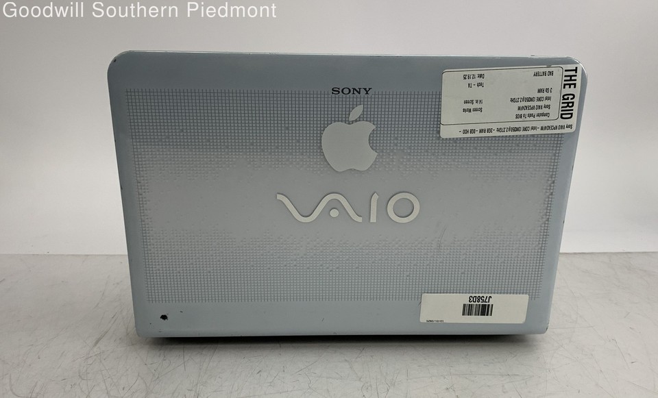 SONY VAIO VPCEA24FM Intel Core i3 M350 2.27 GHz 3GB RAM No HDD - Tested ...