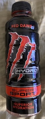 NEW MONSTER HYDRO ENERGY RED DAWG SUPER SPORT DRINK 1 FULL 20 FLOZ ...