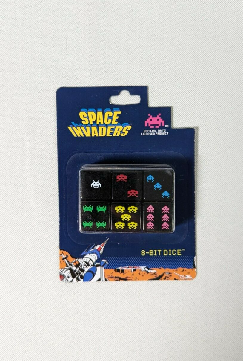 Turn One 8-Bit Dice: Space Invaders Edition D6 Rainbow Attack 6 Sided ...