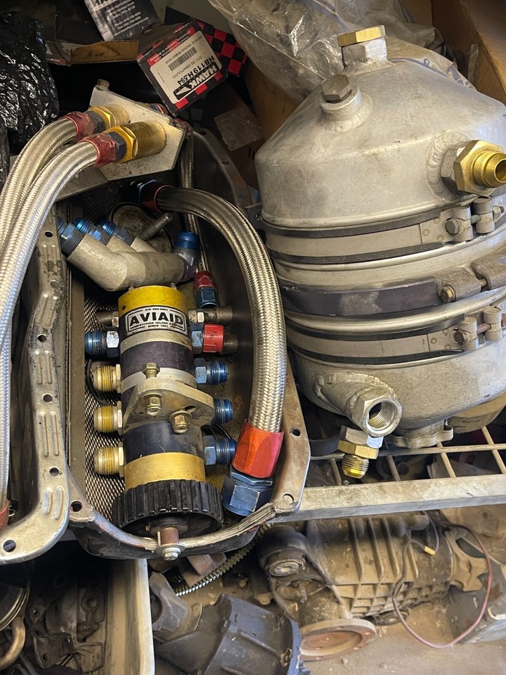 AVIAID 4 Stage Dry Sump Oil Pump SBC. oil pan manifold lines filters ...