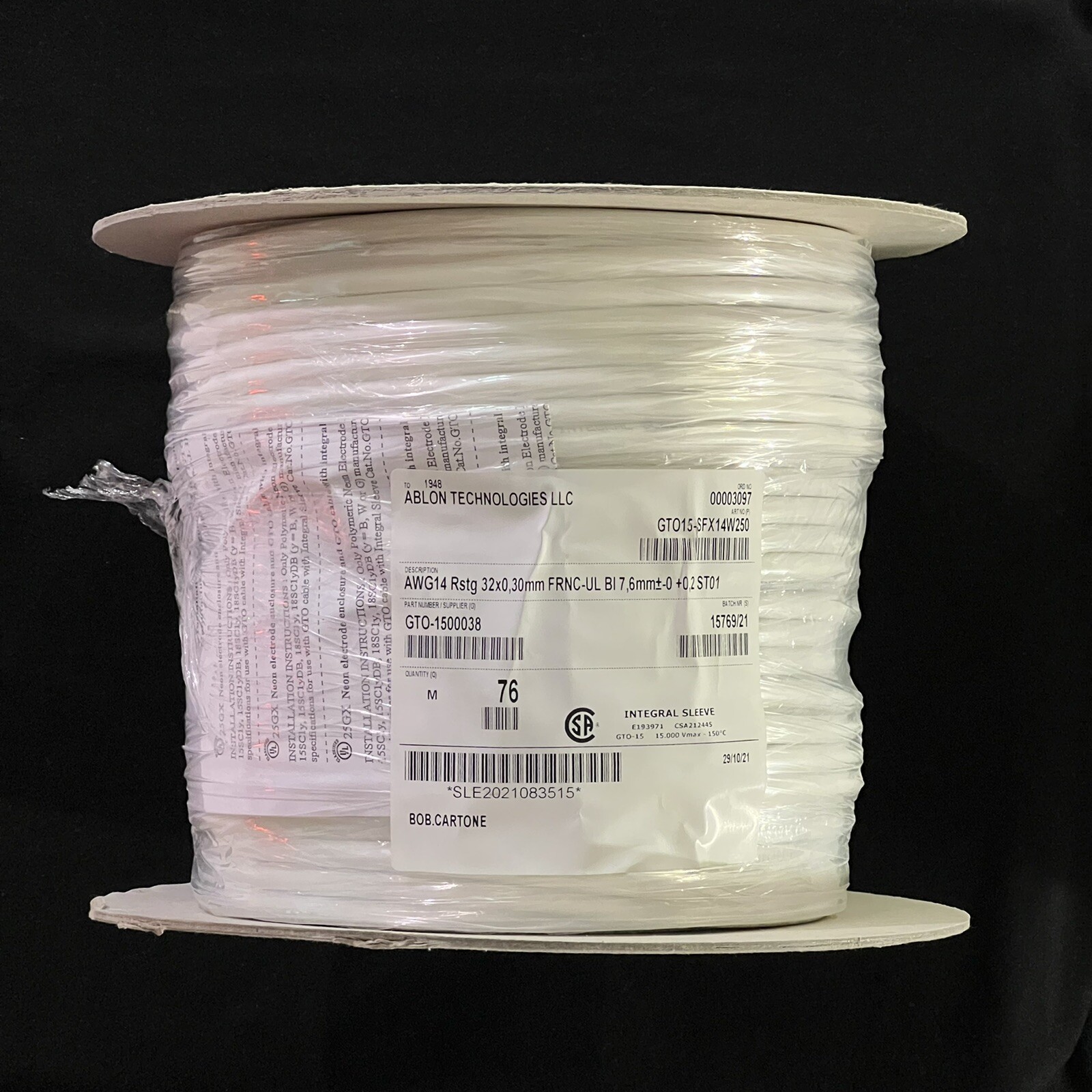 10 FT Ablon Technologies TECNOLUX GTO 15 SiliFlex White SILICONE Neon ...