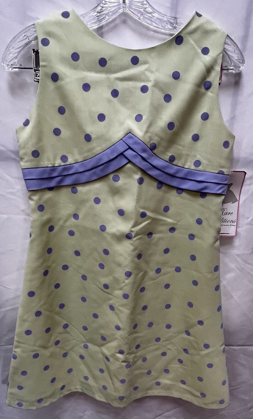 NWT Rare Editions Size 16 Honeydew Dress Green With Purple Polka Dots ...