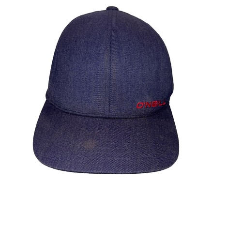 ONEILL Small Red Letters on Blue Denim like Hat Cap S-M Flexfit Band ...