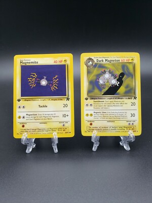Pokemon TCG 1st Edition Magnemite & Dark Magneton Team Rocket Non-Holo ...