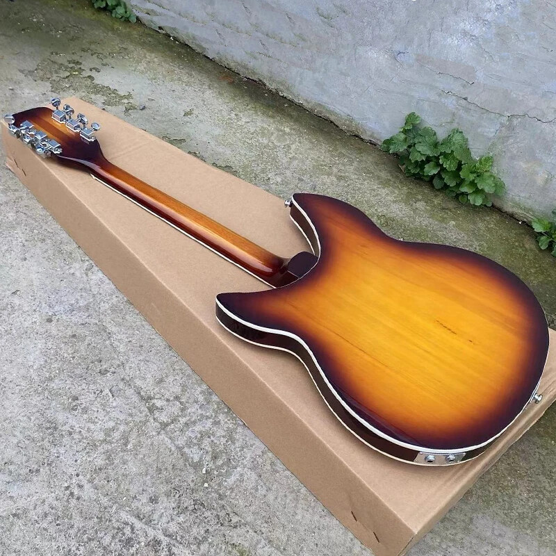 12String Semi Hollow Body Electric Guitar Sunburst Guitarra,Double ...
