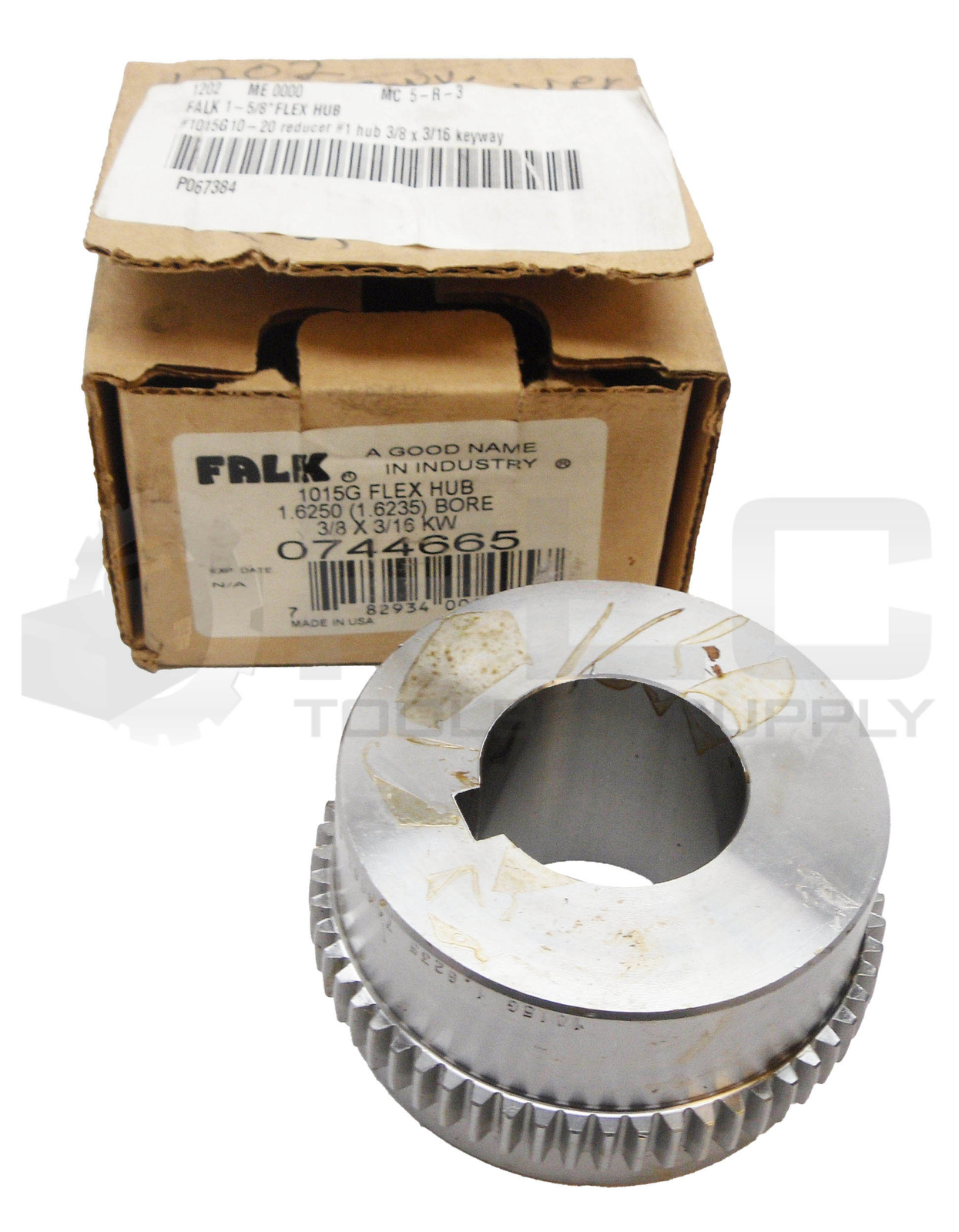 NEW FALK 0744665 FLEX HUB 1015G 1.6250 BORE 3/8 X 3/16 KW *READ* | eBay